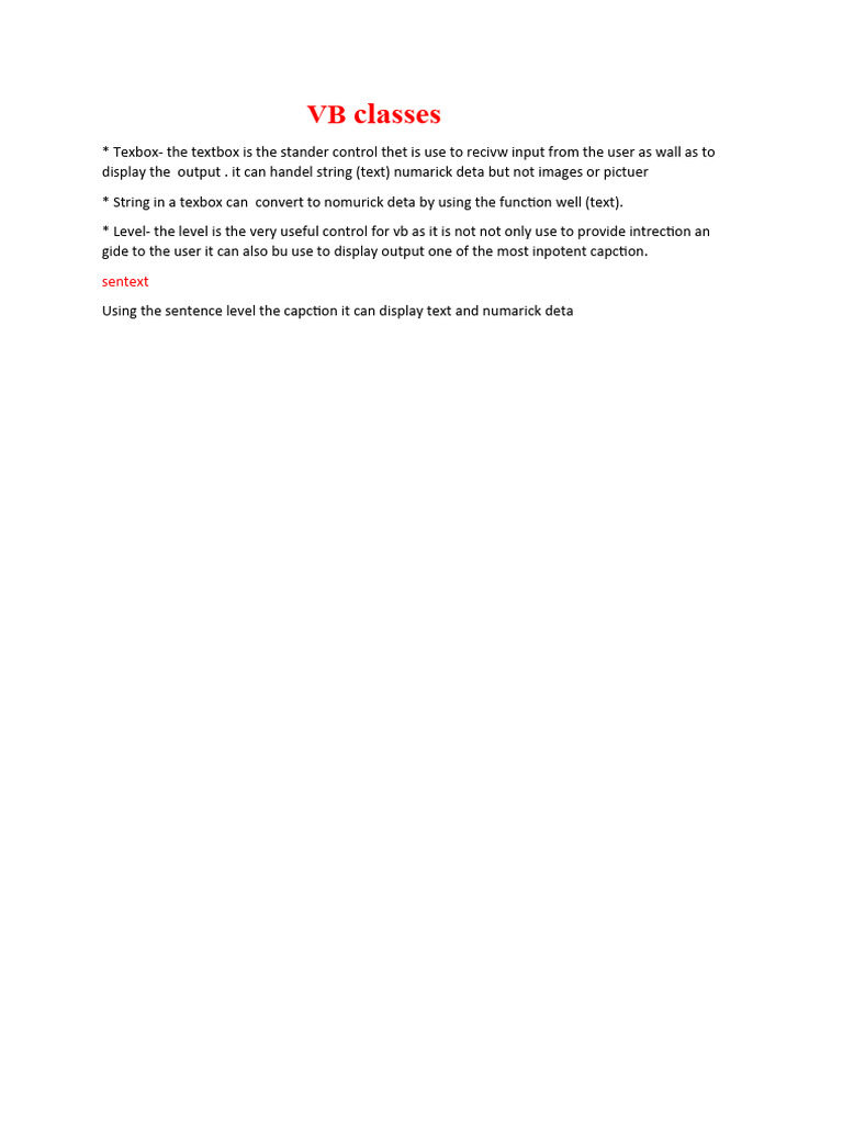VB Classes: Textbox & Label Basics | PDF