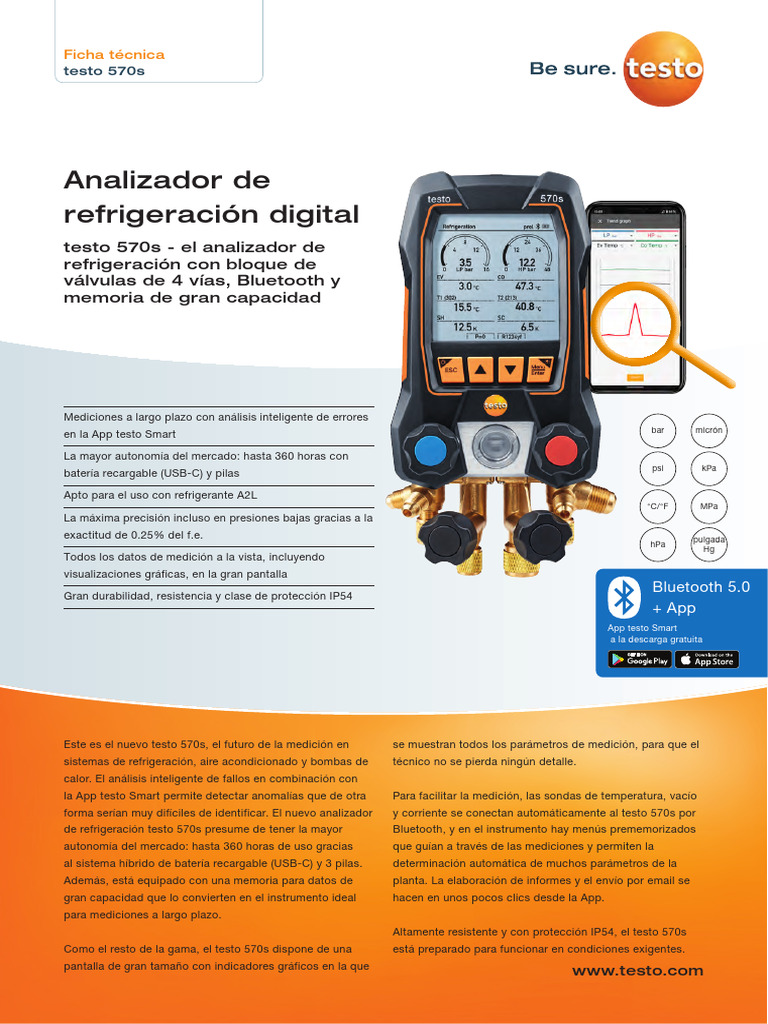 Catalogo ES Testo 570s DT SP | PDF | Pascal (Unidad) | Aplicación movil