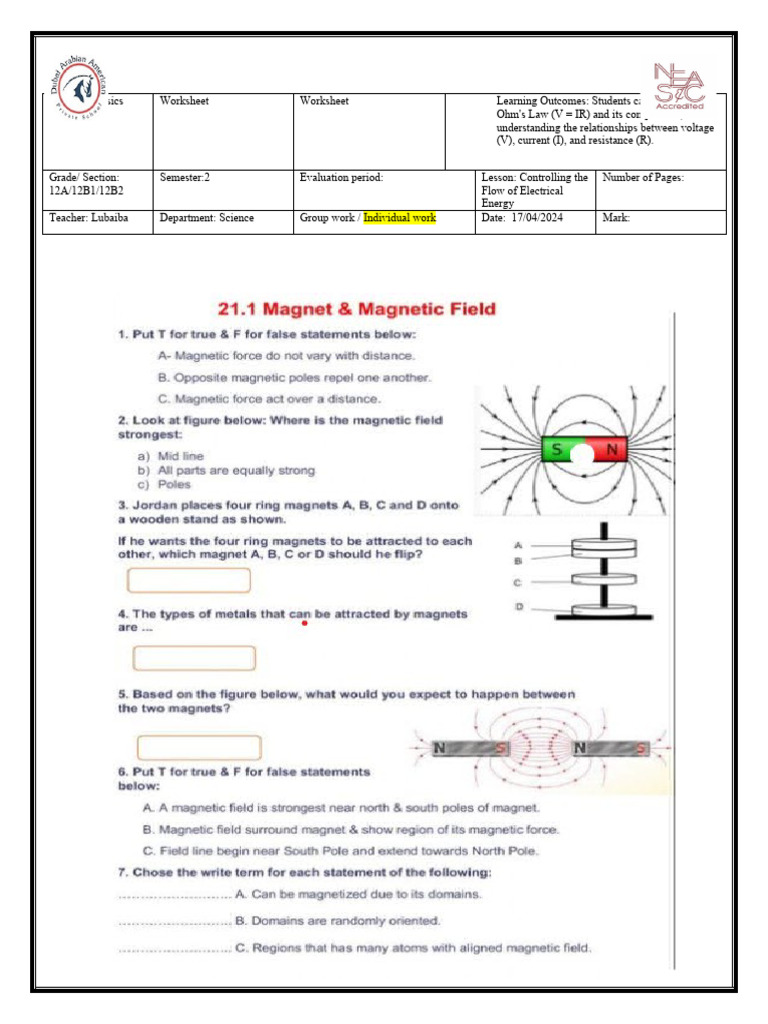 Worksheet Generating Fields | PDF