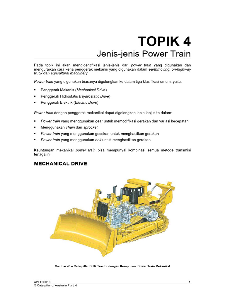 Jenis dan Komponen Power Train Alat Berat | PDF | Sains & Matematika