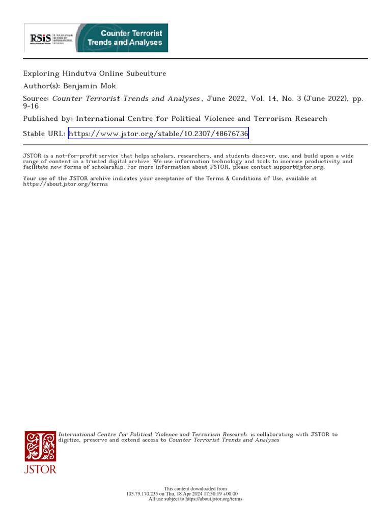 Mok ExploringHindutvaOnline 2022 | PDF | Extremism | Bharatiya Janata Party