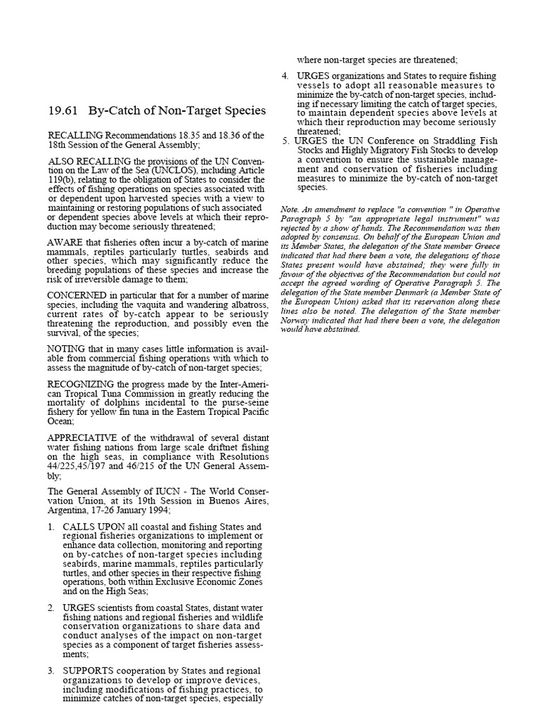 GA 19 REC 061 by Catch of Non Target Species | PDF | Fish | Marine Biology