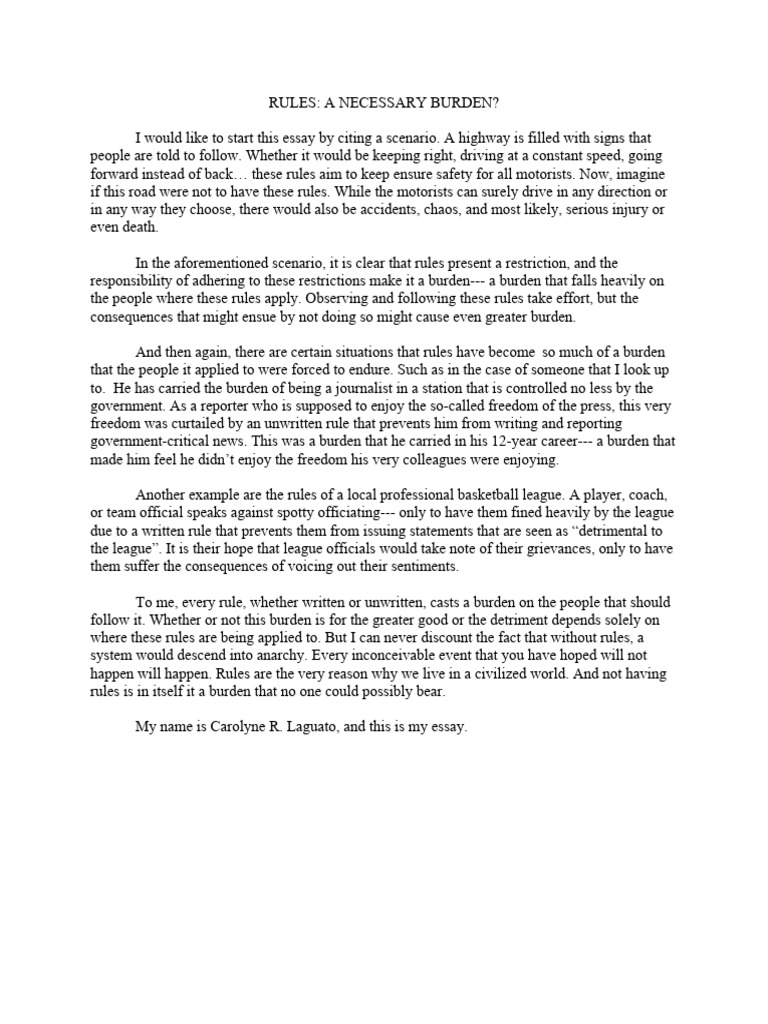 The Burden of Rules in Society | PDF