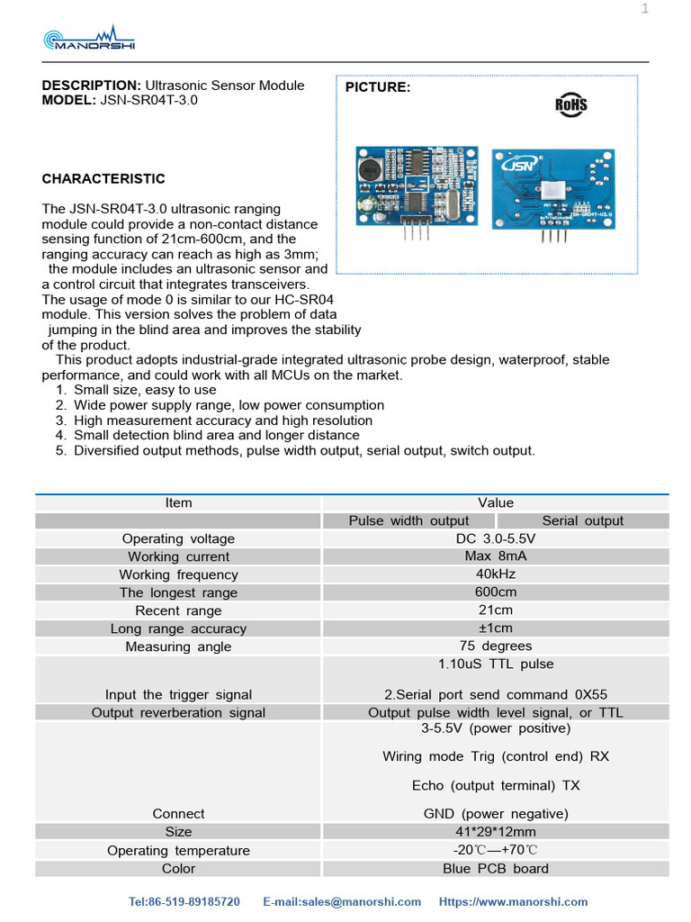 JSN SR04T 3.0 | PDF | Electronics | Electrical Engineering