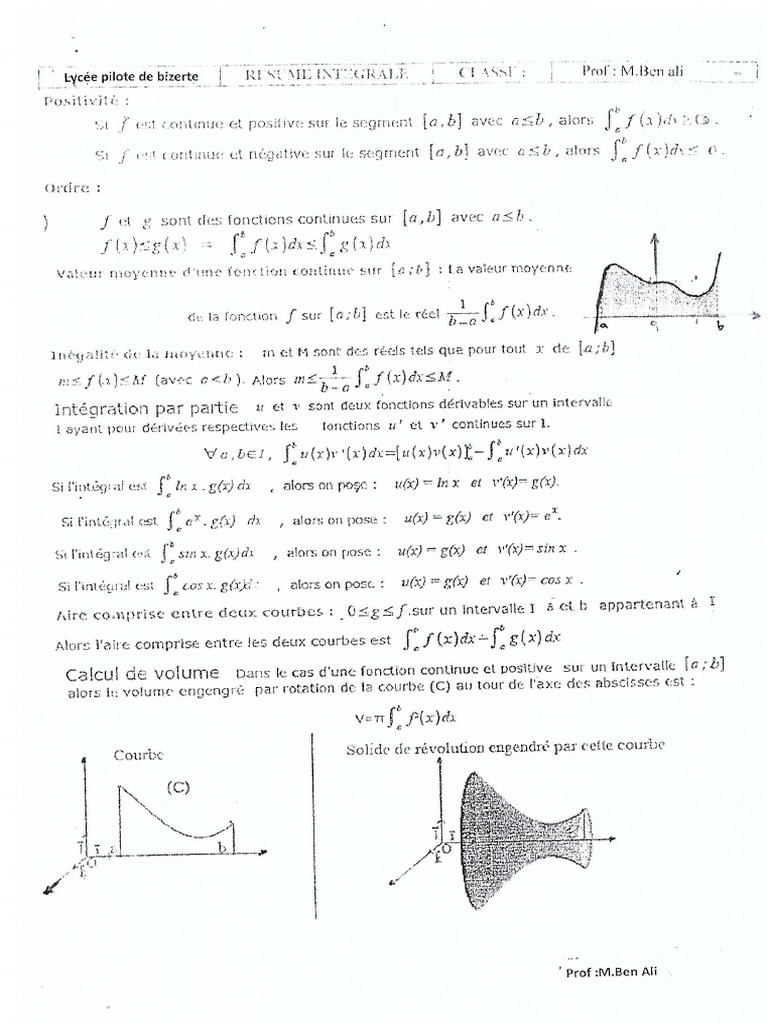 Résumé Intégrales | PDF