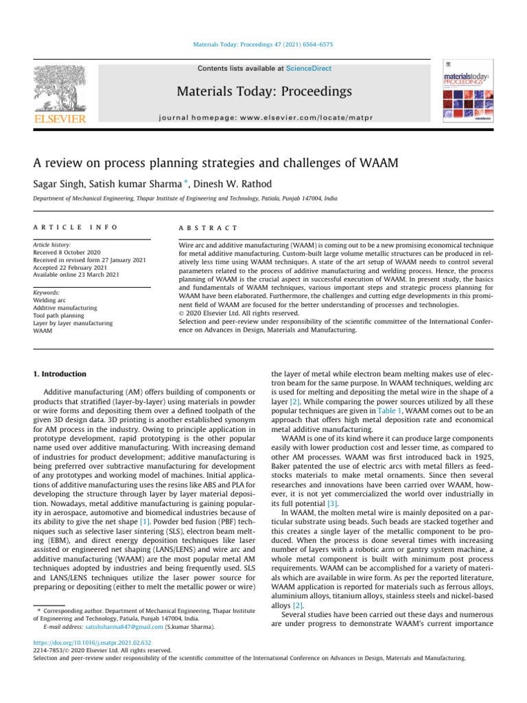 WAAM Process Planning Challenges | PDF | Welding | Construction