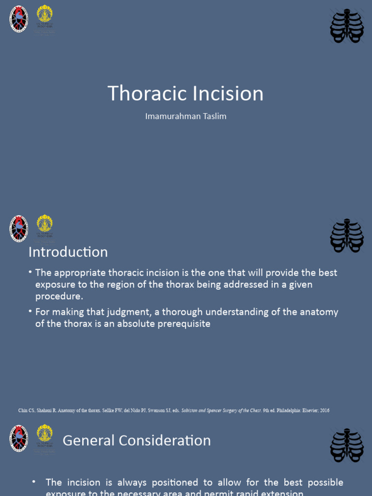 Thoracic Incision Dan WSD | PDF | Thorax | Neck