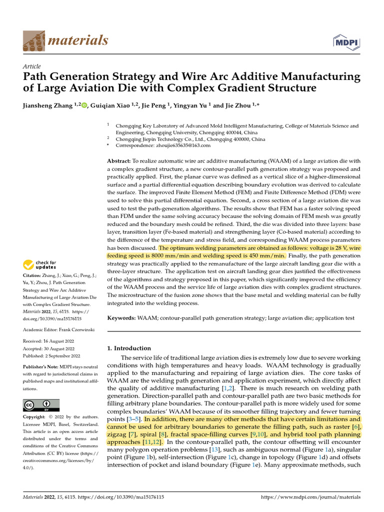 7-Path Generation Strategy andWire Arc Additive Manufacturingof Large ...