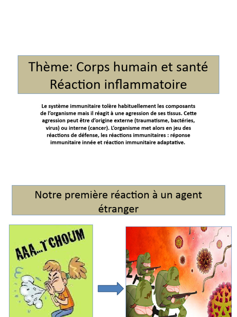 Schéma de la réaction inflammatoire | PDF | Système immunitaire ...