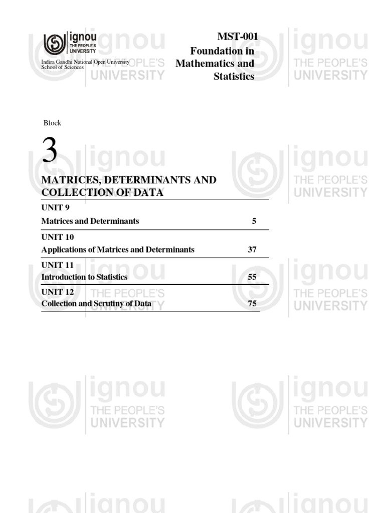 Block-3 | PDF | Matrix (Mathematics) | Determinant