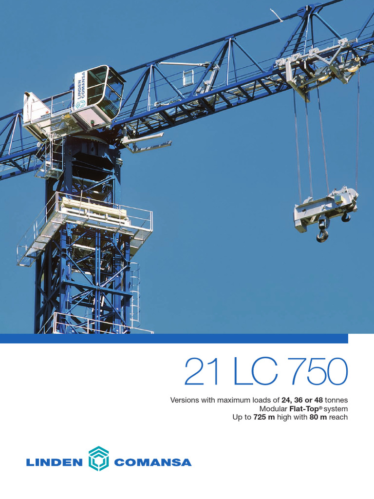 Comansa Brochure Flat Top Crane Model 21lc750 | Download Free PDF | Crane (Machine) | Transport