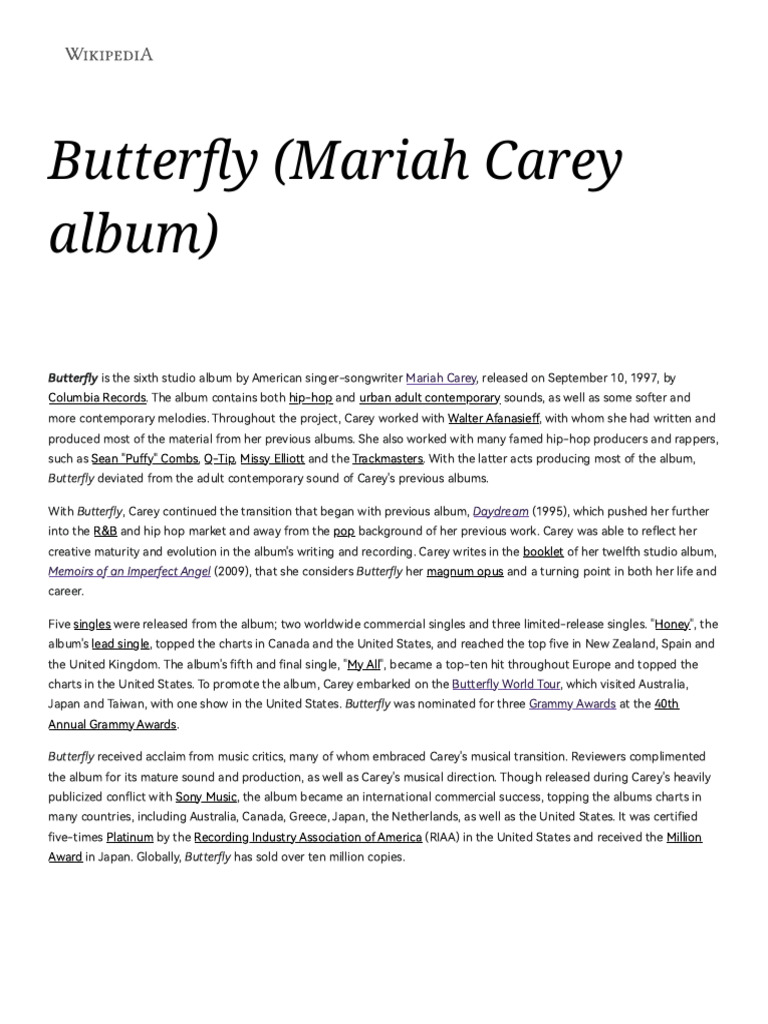 Mariah Carey's Butterfly Album Overview | PDF | Music Industry
