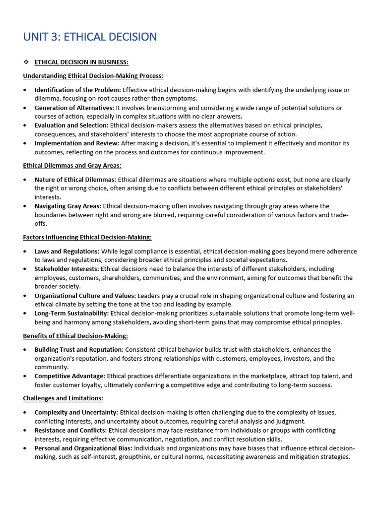 Unit 2 - CORPORATE ETHICS & SOCIAL RESPONSIBILITY | PDF ...