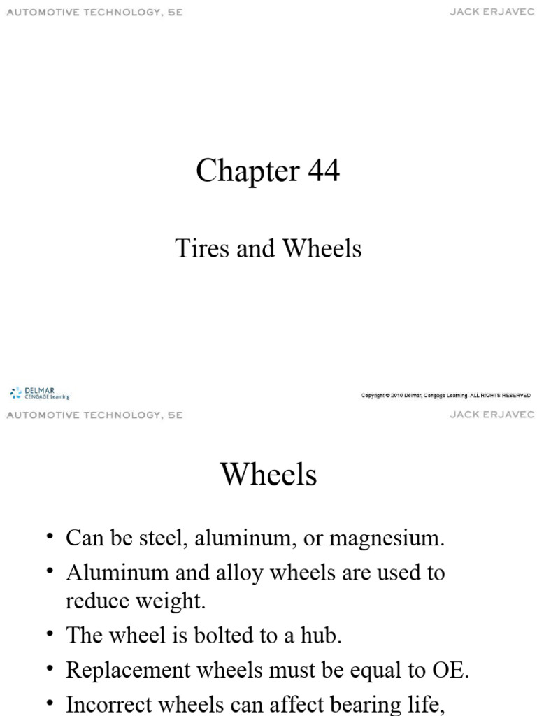 Ch44 Tires and Wheels Student Version Rev | PDF | Tire | Axle