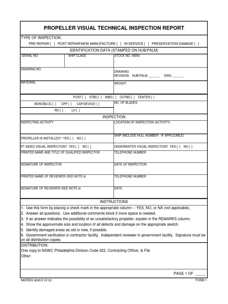 VTI Forms 3-16-16 | PDF | Propeller | Mechanical Engineering