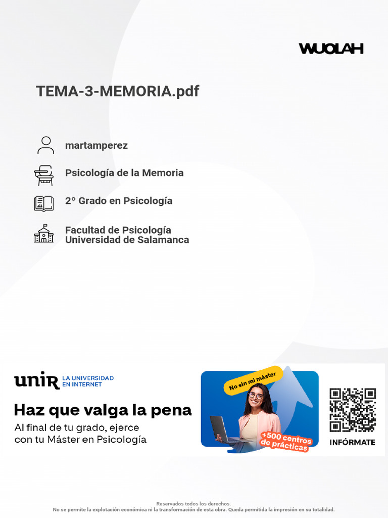 Wuolah Free Tema 3 Memoria | PDF | Memoria | Dormir