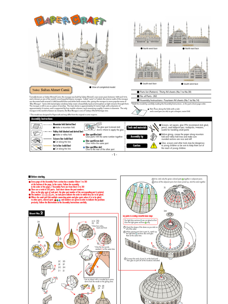Papercraft Model of Blue Mosque | PDF | Mosque