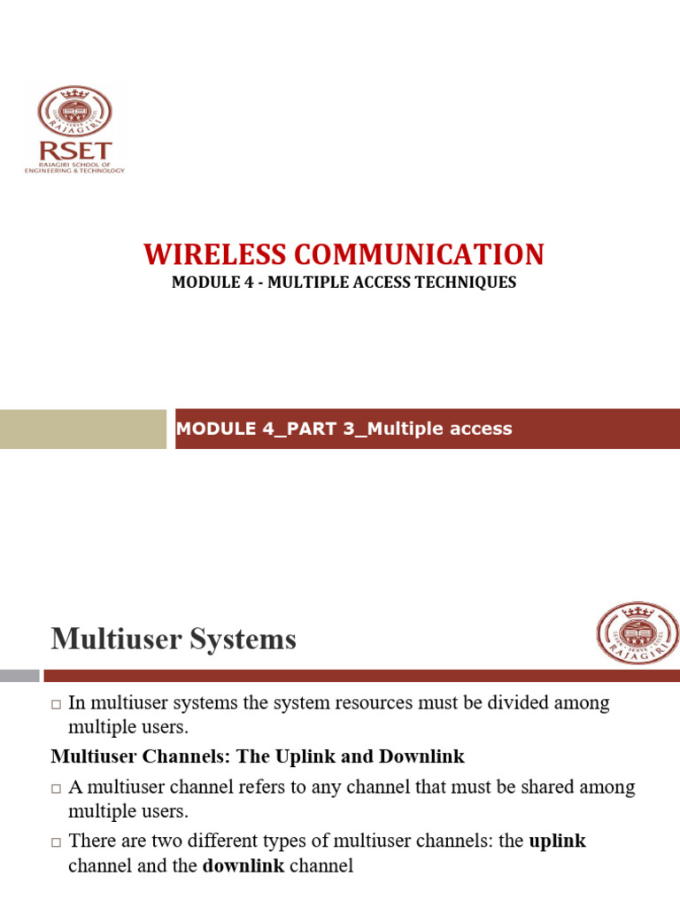 ECT402 WirelessCommunication Module4 Part3 | PDF | Channel Access Method | Duplex ...