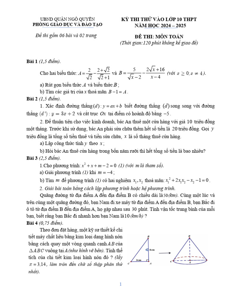 ĐỀ TOÁN NQ | PDF