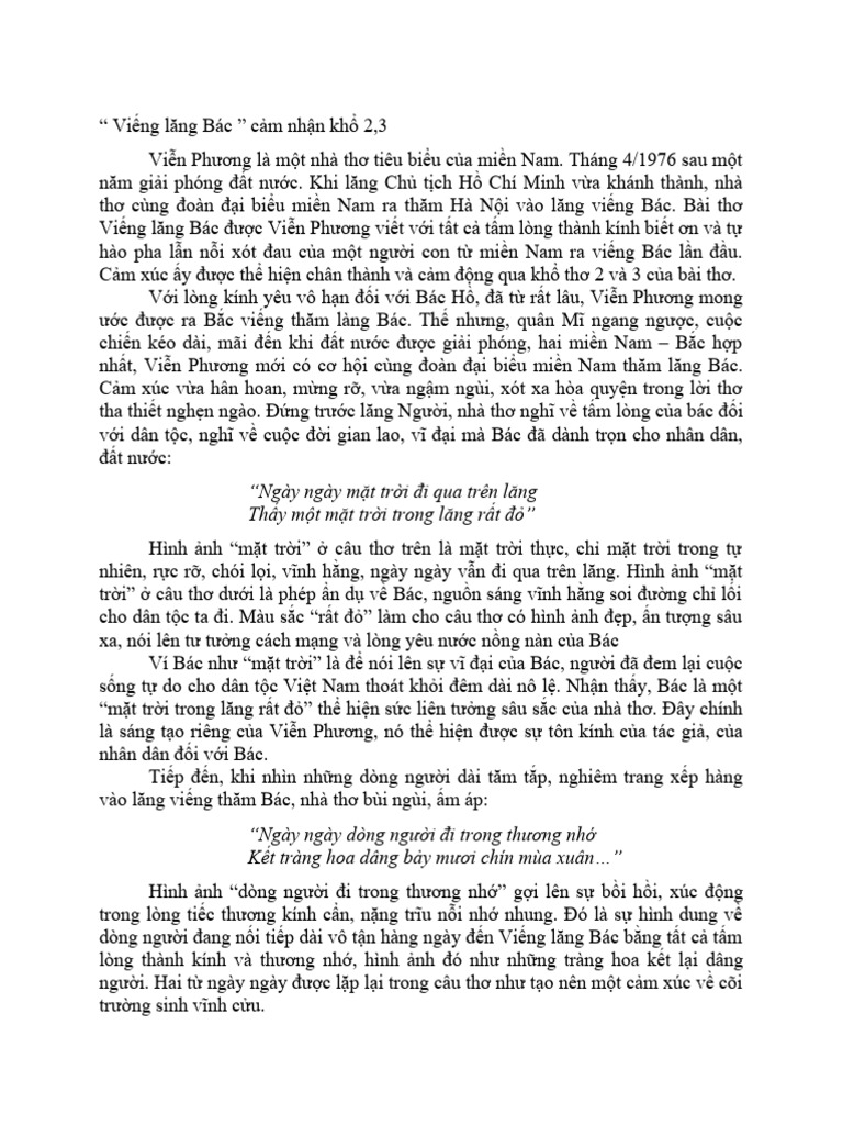 Viếng lăng Bác (nháp) | PDF