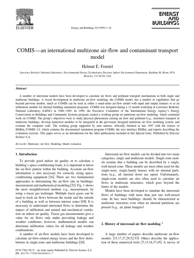 COMIS-an International Multizone Air-Flow and Contaminant Transport Model | PDF | Reynolds ...