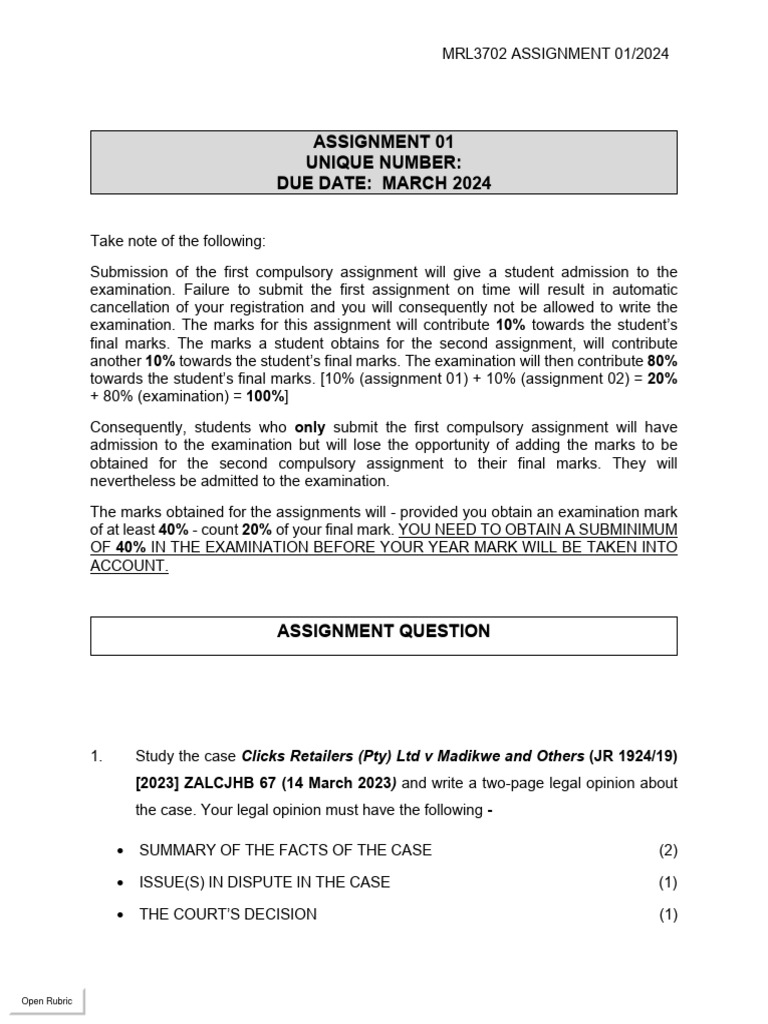 MRL3702 Assignment 01 2024 e | PDF | Justice | Crime & Violence MRL3702 Assignment 01 2024 e | PDF | Justice | Crime & Violence