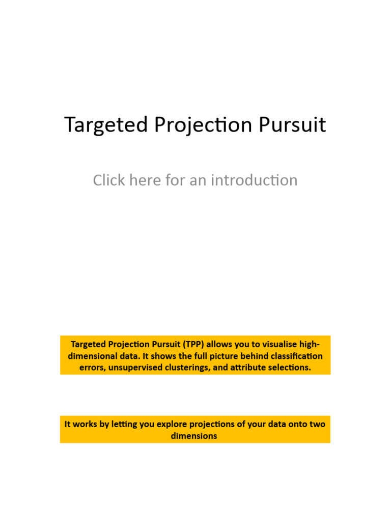 Targeted Projection Pursuit | PDF | Cluster Analysis | Dimension