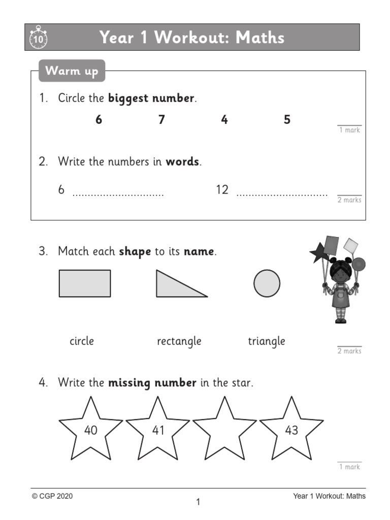 CGP Year 1 Maths Workout | PDF | Geometry | Triangle Geometry