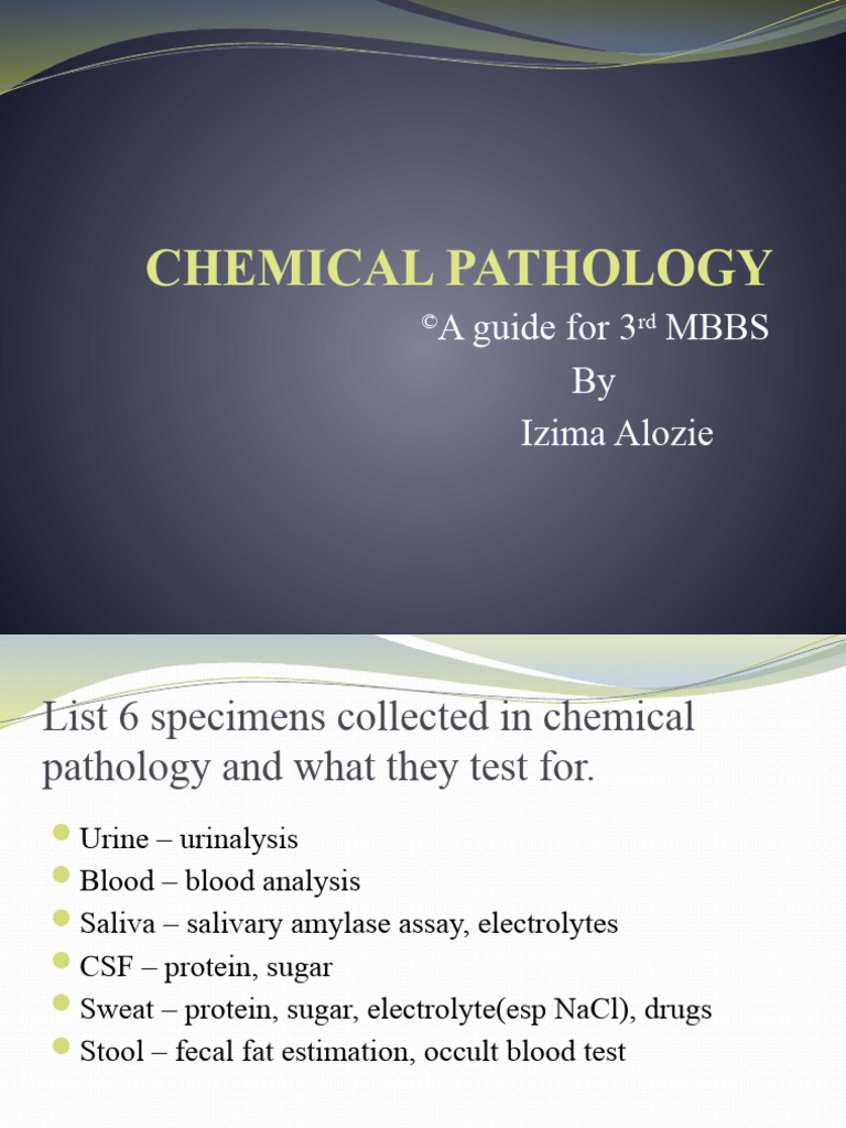 Chemical Pathology Practical Exam | PDF | Cortisol | Medical Specialties