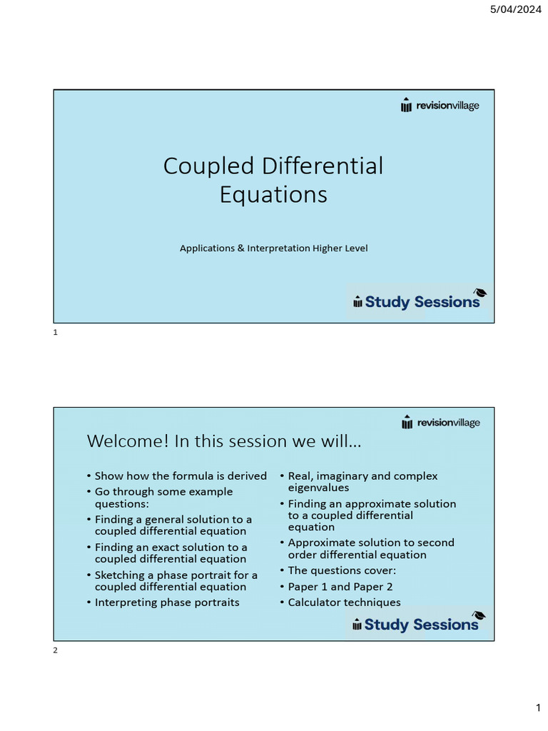 Solving Coupled Differential Equations | PDF | Eigenvalues And Eigenvectors | Equations