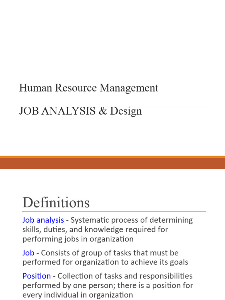 Job Analysis & Design | Download Free PDF | Organizational Behavior ...
