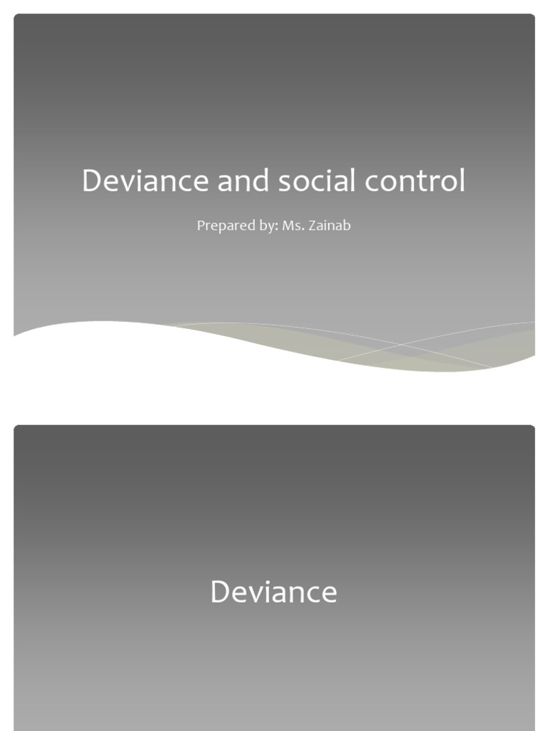 Deviance and Social Control | PDF | Deviance (Sociology) | Crimes