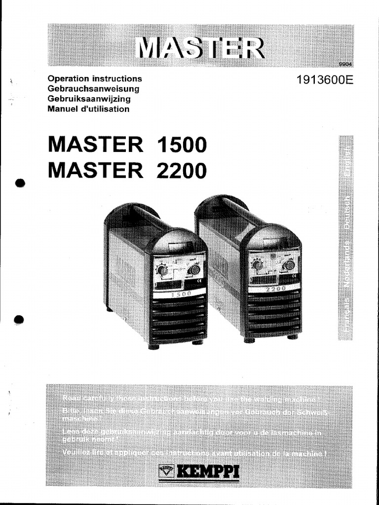 Master 1500, 2200 MMA User Manual | PDF