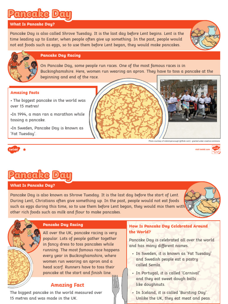 pancake-day-fact-file_ver_2 | PDF | Carnival | Foods