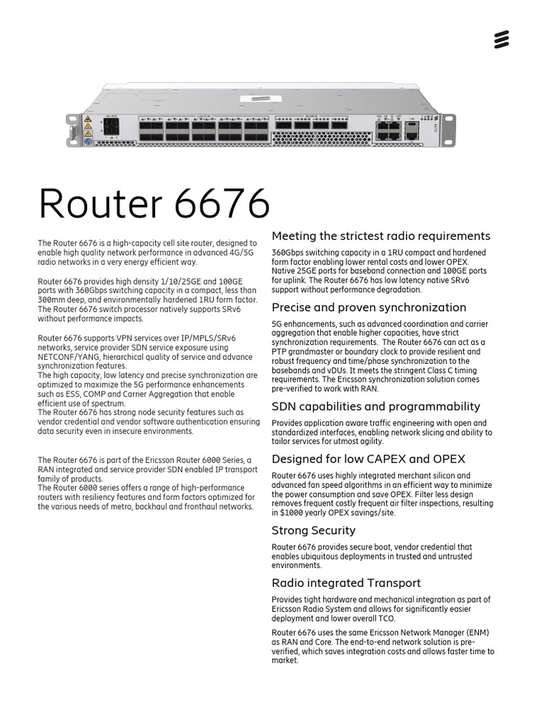 Ericsson Router 6676 | PDF | Virtual Private Network | Networking