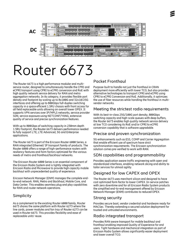 Ericsson Router 6673 | PDF | Virtual Private Network | Networking