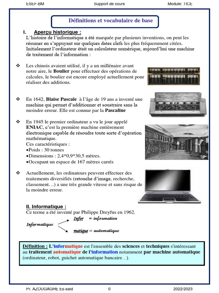 TICE ESEF Cours | PDF | Système d'exploitation | Informatique