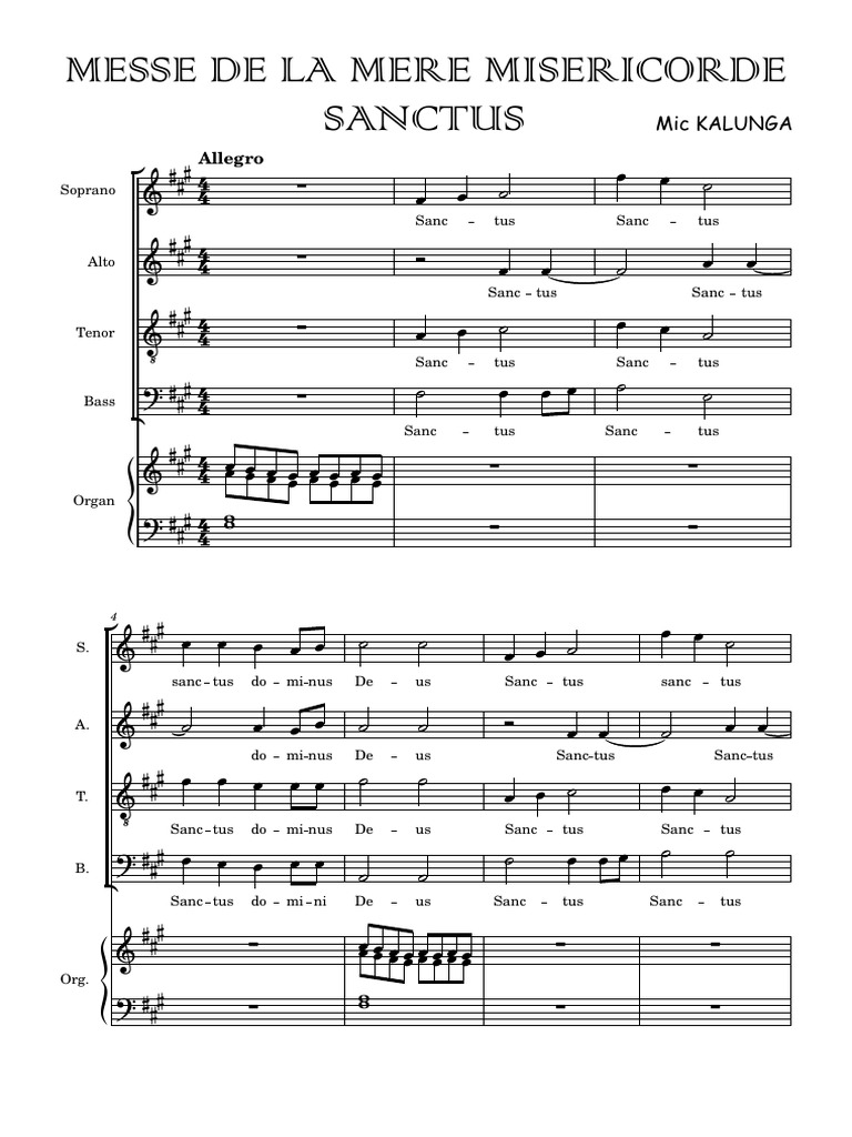 Sanctus de la Messe de la Miséricorde | PDF