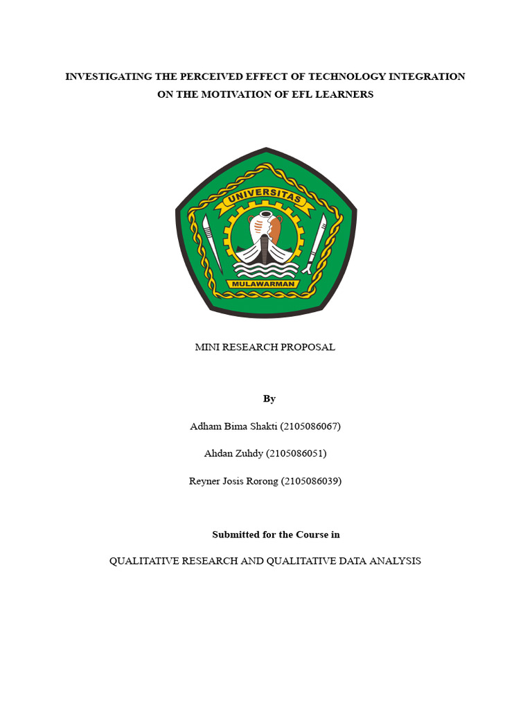 Investigating The Perceived Effect of Technology Integration On The Motivation of EFL Learners ...