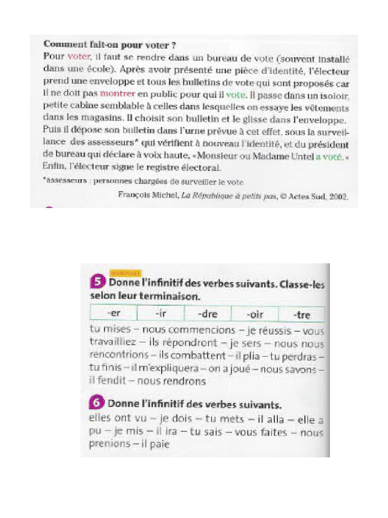 Texte Verbe A L Infinitf | PDF