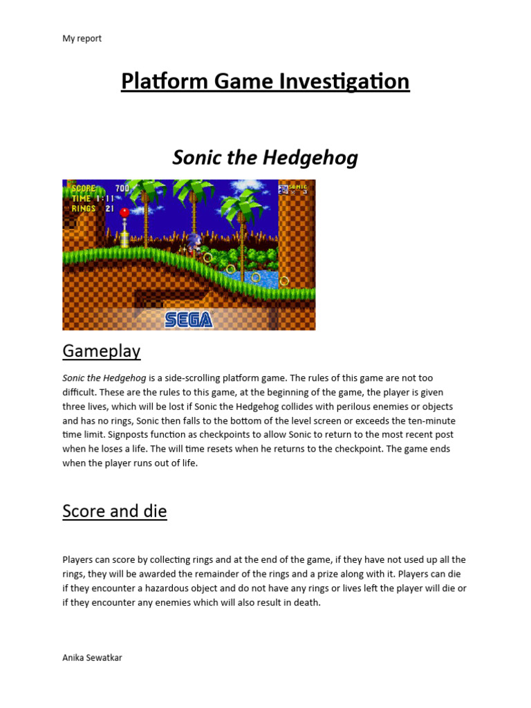 My Platfrom Game Investigation | PDF | Video Game Gameplay | Video Games