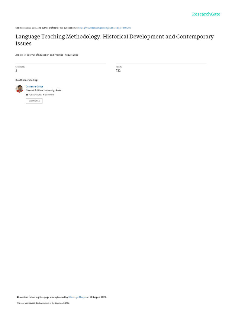 Language Teaching Methodology Historical Development | PDF | Language Education | Second Language