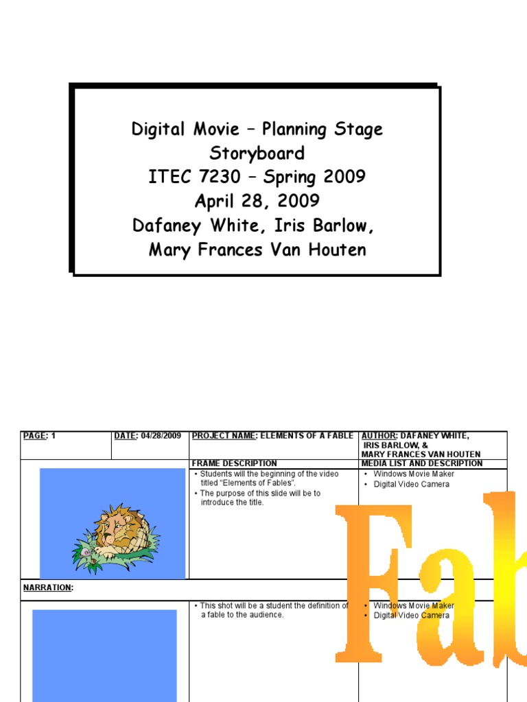 Fables Storyboard | PDF | Narration | Fable