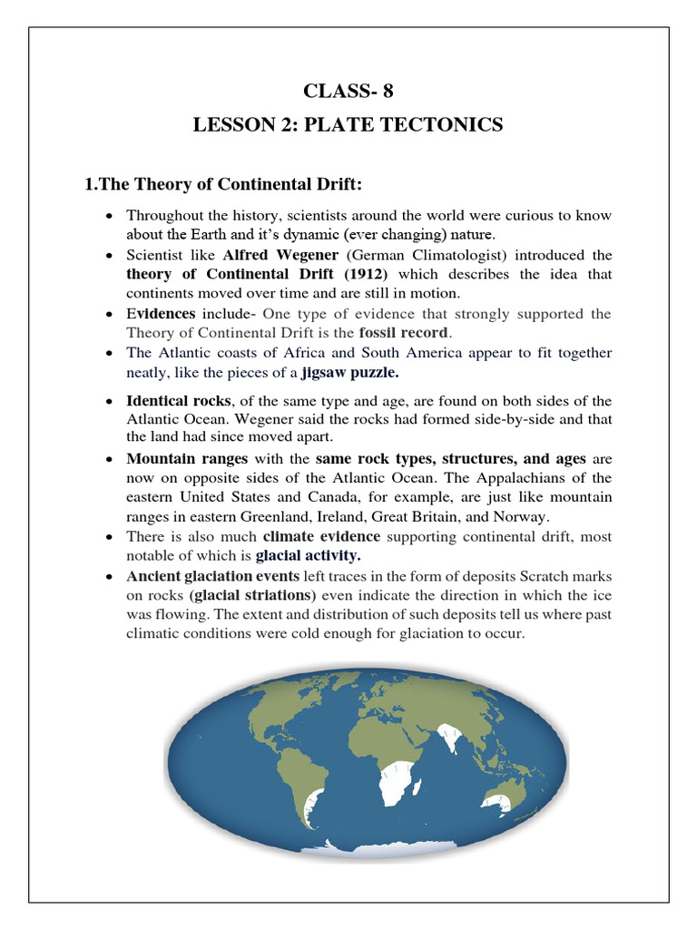 Class 8 Plate Tectonics | PDF | Plate Tectonics | Convection