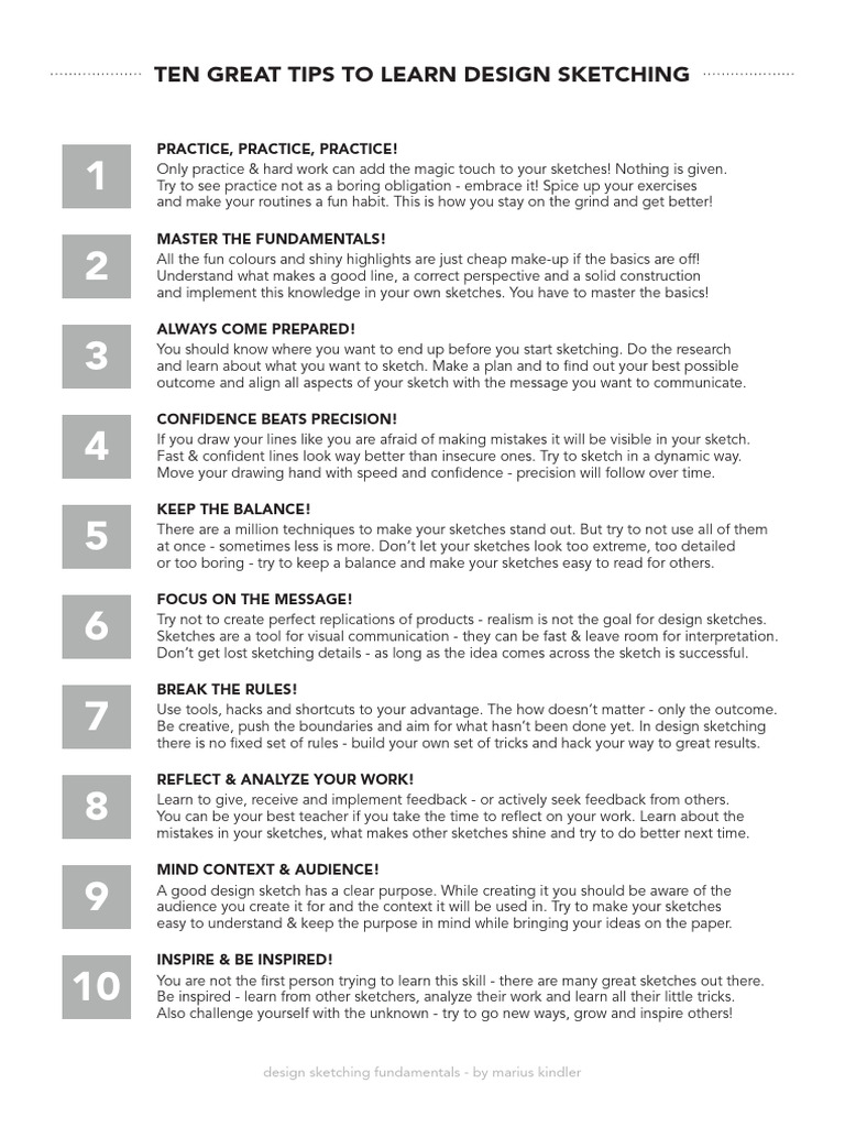 10 Great Tips To Learn Design Sketching | PDF | Design | Cognition