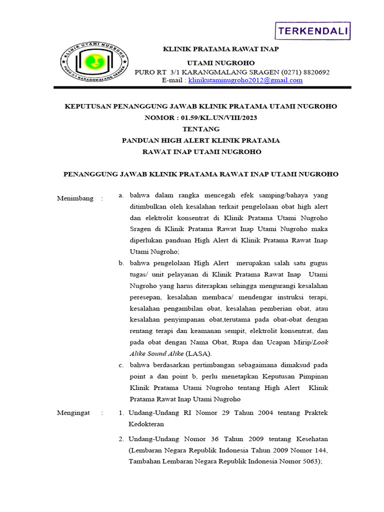 Panduan High Alert | PDF | Pengembangan Diri | Sains & Matematika