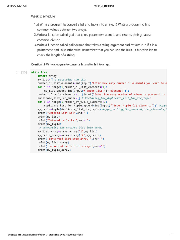 Complete Week 3 Programs | PDF