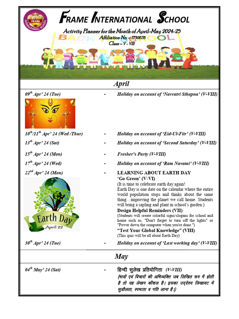April-May 2024 Activity Planner | PDF