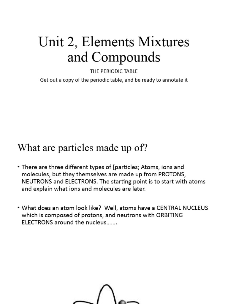 B. Unit 2 Elements Mixtures and Compounds Powerpoint | Download Free ...