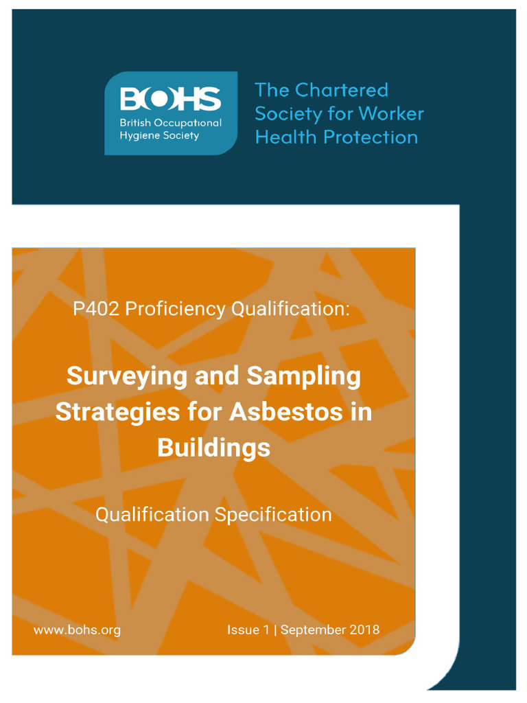 Asbestos Surveying Qualification P402 Guide | PDF | Occupational ...